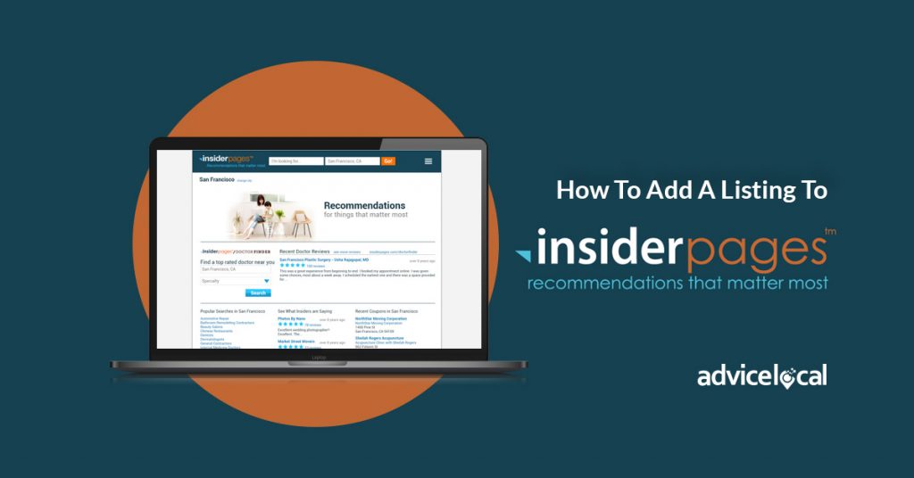 How To Add A Listing To Insider Pages | Advice Local