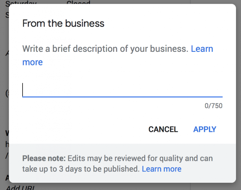 The GBP Description Is Back: It’s Time to Update Listings | Advice Local